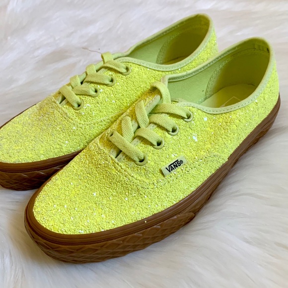 Vans | Shoes | Vans Authentic Ice Cream Glitter Yellow Skate Shoe ...